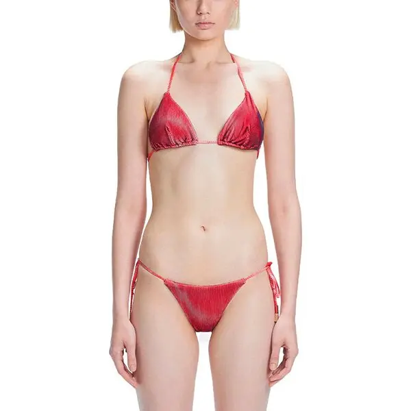 MOEVA Hermione 3d Printed Triangle Bikini Top - Red