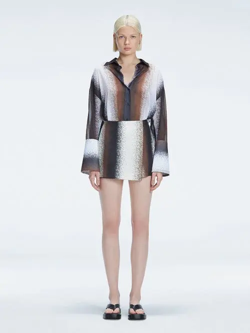 MOEVA Gillian Printed Long Sleeve Cover-up Shirt