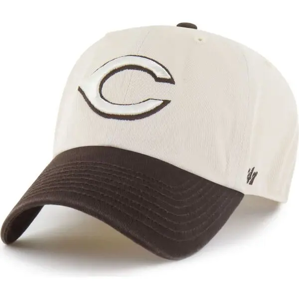 '47 Brown Cincinnati Reds Two-tone Fashion Clean Up Adjustable Hat - Natural