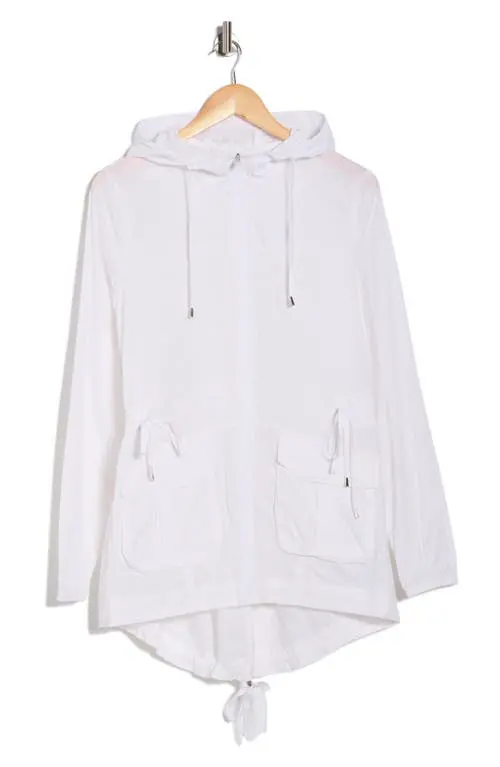 Sam Edelman Hooded Anorak With Drawstring Details - White
