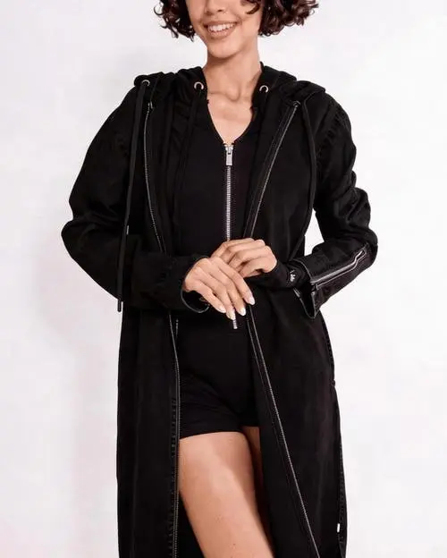 LAS LOUNGEWEAR Compression Sleeve Hoodie - Black