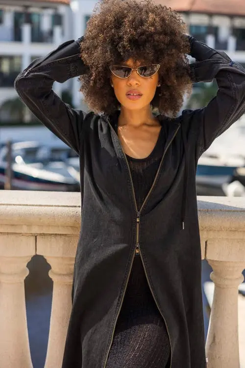 LAS LOUNGEWEAR Compression Sleeve Hoodie - Black