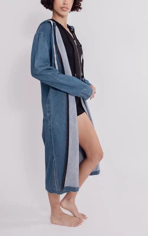 LAS LOUNGEWEAR Longline Zip-up Hoodie