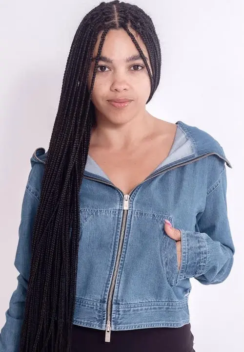 LAS LOUNGEWEAR Cropped Jacket With Zippered Sleeves And Hood