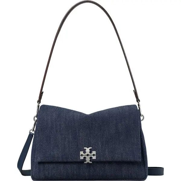 Tory Burch Charlie Denim Shoulder Bag - Midnight