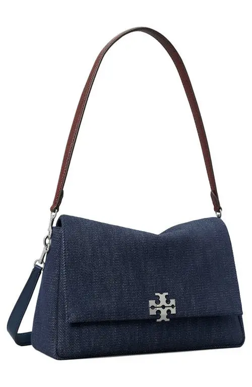 Tory Burch Charlie Denim Shoulder Bag - Midnight