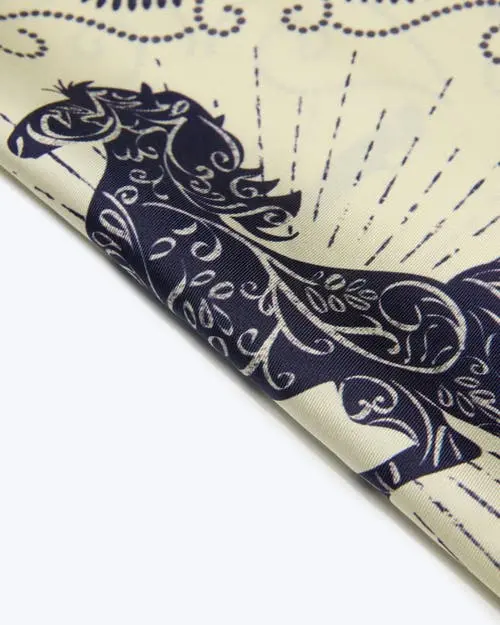 KNOTTERY & CO Equestrian Dreams Silk Bandana - Beige