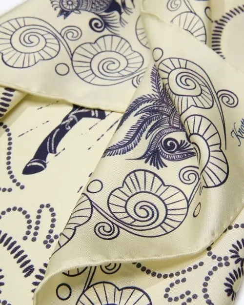 KNOTTERY & CO Equestrian Dreams Silk Bandana - Beige