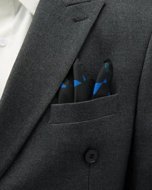KNOTTERY & CO Diamond Silk Twill Pocket Square - Sky Blue