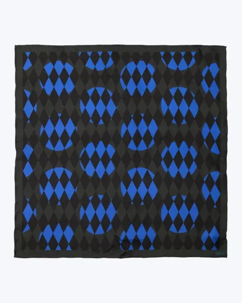 KNOTTERY & CO Diamond Silk Twill Bandana - Sky Blue