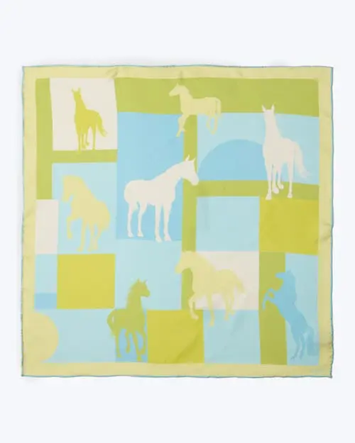 KNOTTERY & CO Cavalier Silk Pocket Square - Sky Blue