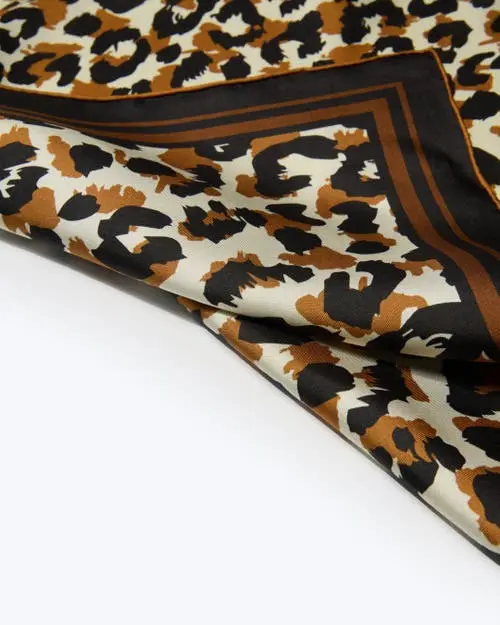 KNOTTERY & CO Leopard Print Silk Bandana
