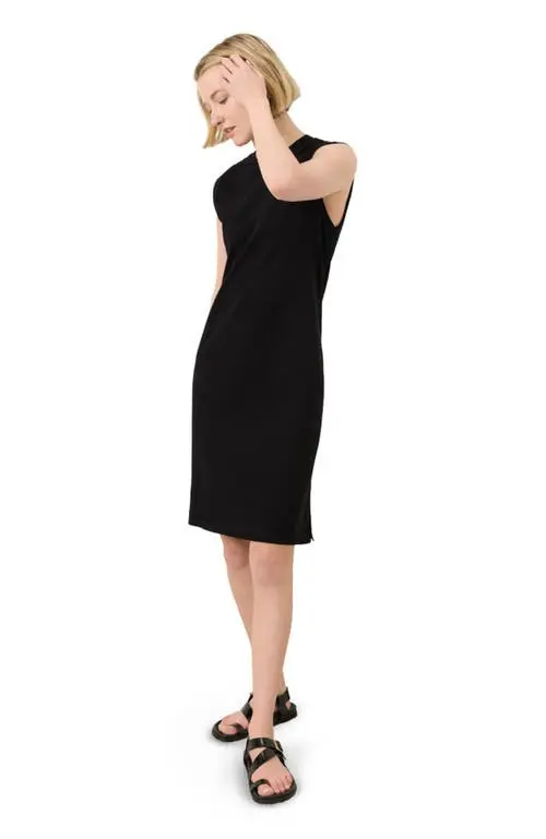 PACT Organic Cotton Soft-slub Essential Easy Muscle Tee Dress - Black