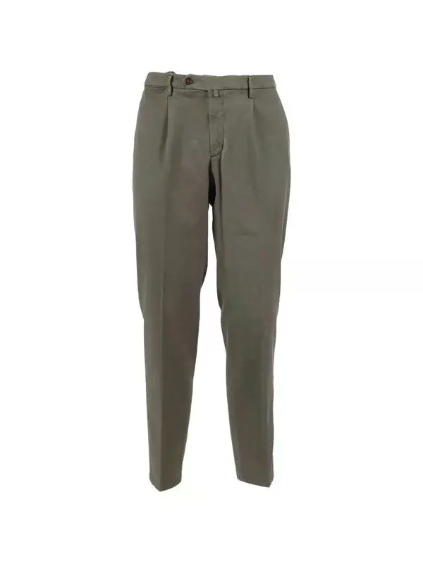 BRIGLIA 1949 Pleated Twill Trousers - Green