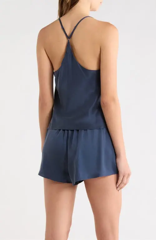 Lunya Washable Silk Short Pajamas - Deep Blue