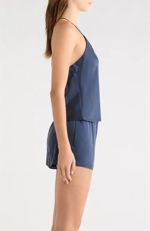 Lunya Washable Silk Short Pajamas - Deep Blue