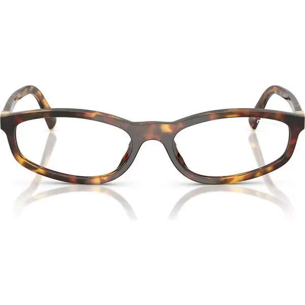 Miu Miu Irregular Frame Sunglasses - Honey Havana/clear