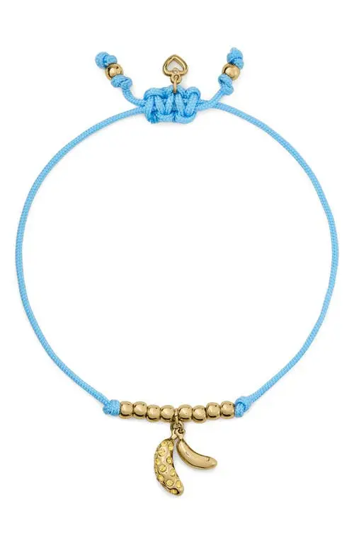 Kate Spade New York Banana Cord Slider Bracelet With Cubic Zirconia - Blue.