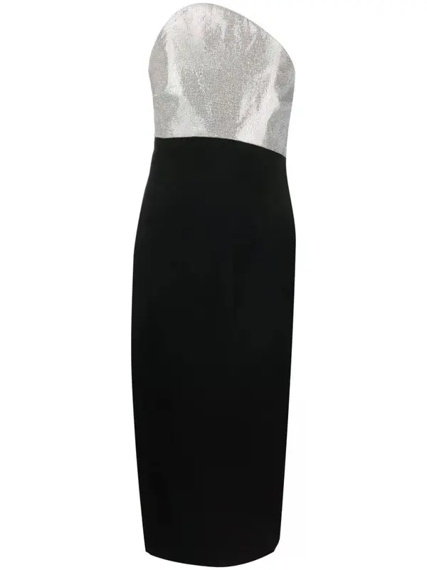 Roland Mouret Two-tone Wool-blend Midi Dress