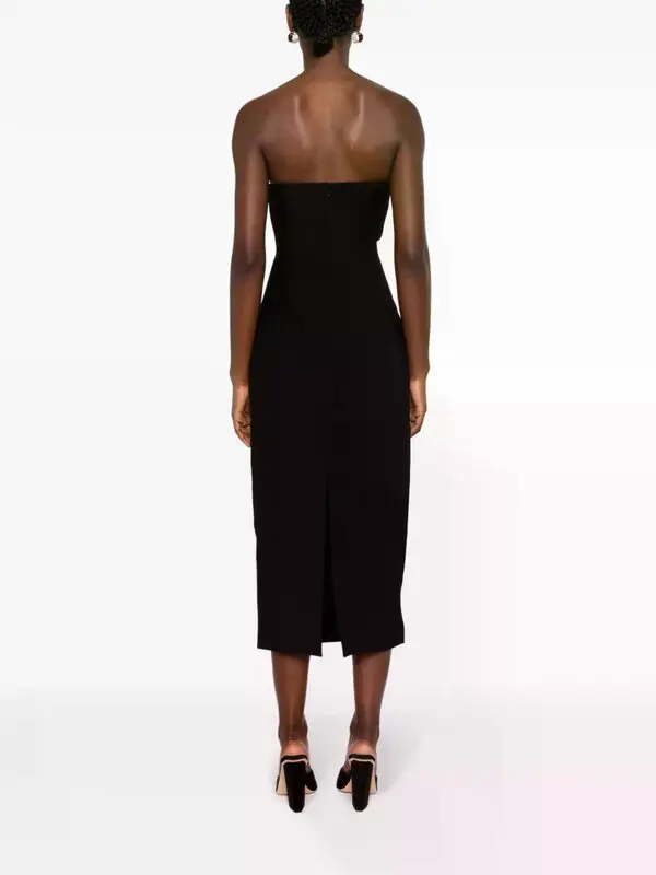 Roland Mouret Two-tone Wool-blend Midi Dress