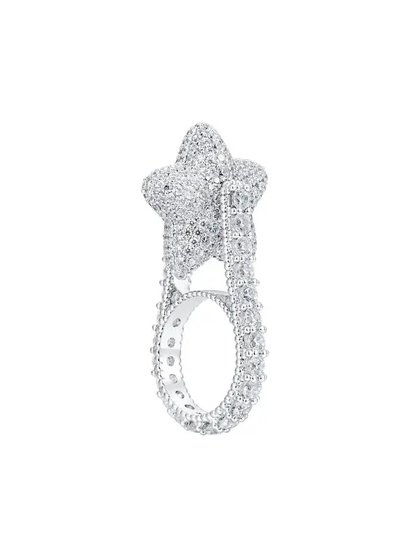 YVMIN Lucky Star Ring With Zirconia And 18k Gold Plating - Metallic