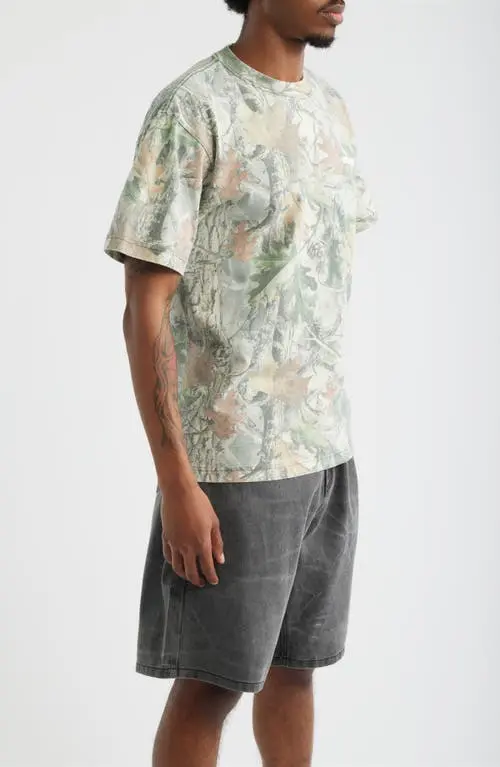 Obey Get Up Leaf Print Cotton T-shirt