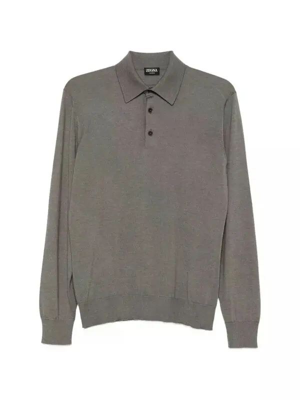 Zegna Long-sleeve Polo Shirt - Grey