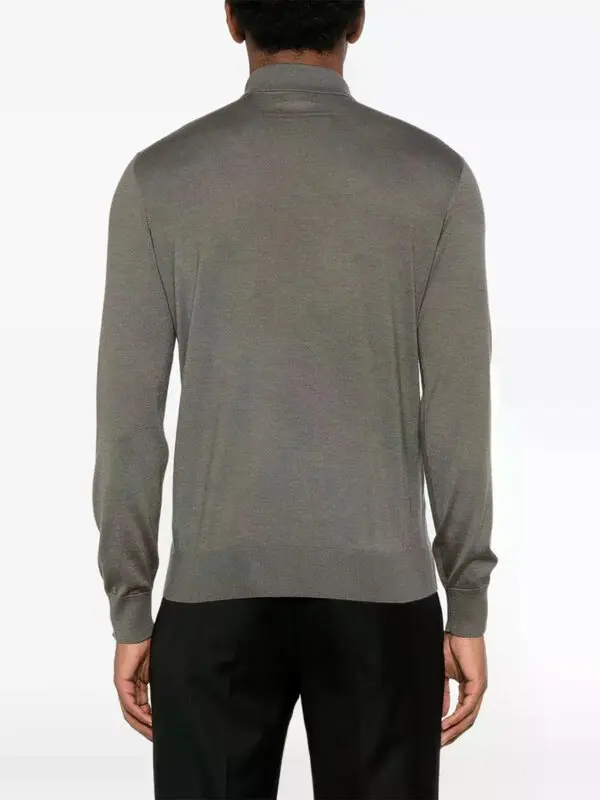 Zegna Long-sleeve Polo Shirt - Grey