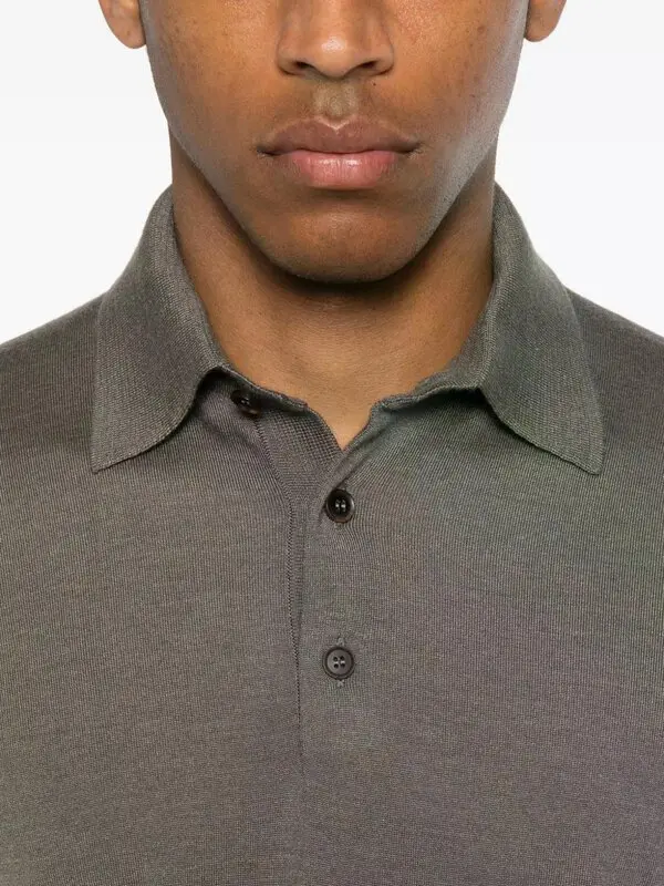 Zegna Long-sleeve Polo Shirt - Grey