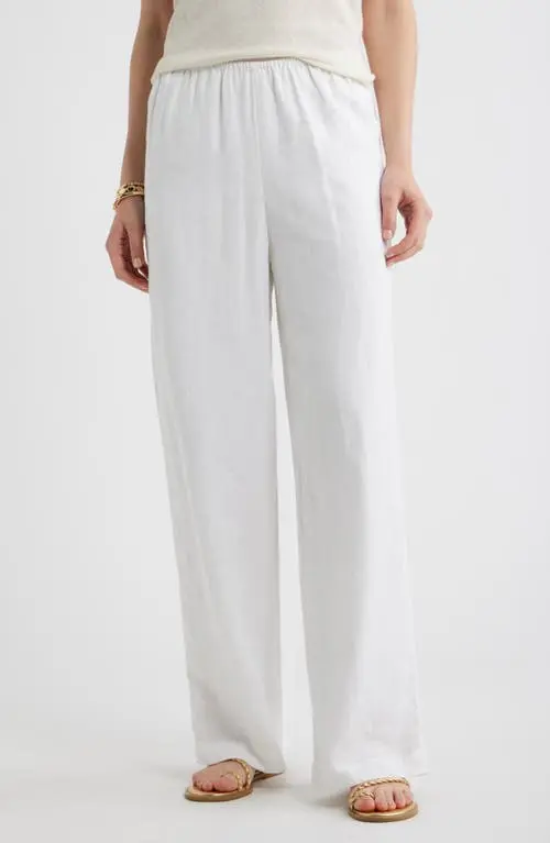Caslon Wide Leg Linen Pants - White