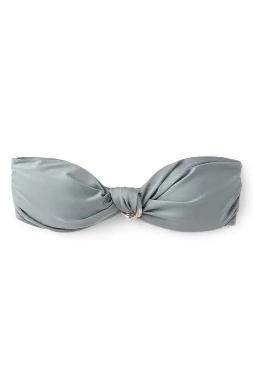 Mango Twisted Front Bandeau Swim Top - Grey