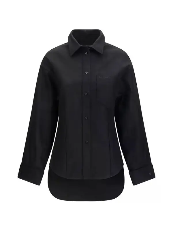 Balenciaga Logo Embroidered Cotton Shirt