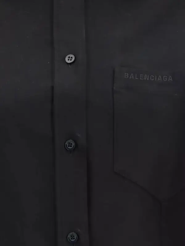 Balenciaga Logo Embroidered Cotton Shirt