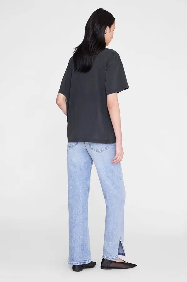 ANINE BING Cade Tee Melrose Stencil Graphic T-shirt - Washed Black