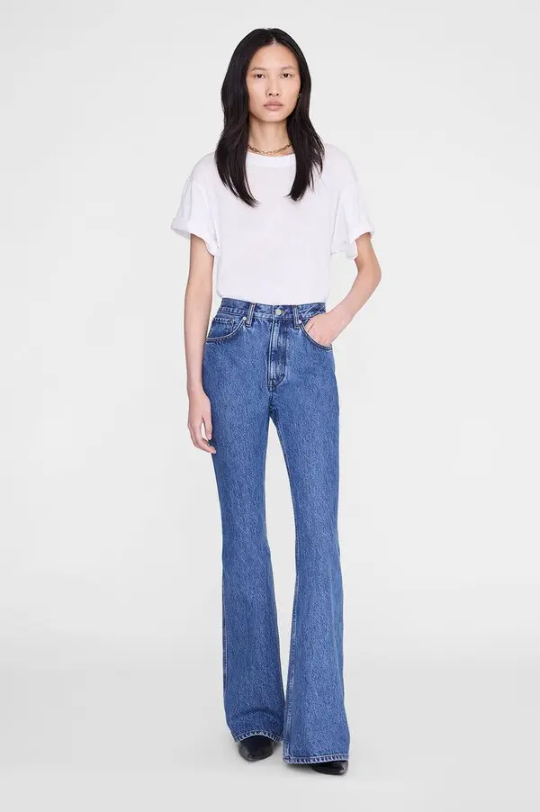 ANINE BING Wyatt High-rise Wide-leg Organic Cotton Jeans - Freshwater Blue