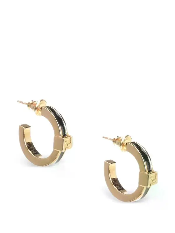 Fendi Ff Logo Hoop Earrings - Black