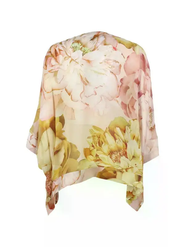 CLIPS Floral Print Sequin Embellished V-neck Dress