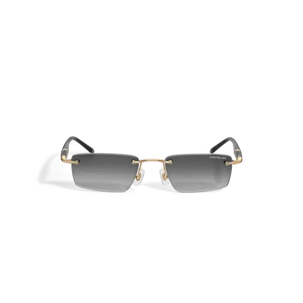 Montblanc Rimless Squared Sunglasses With Gold-colored Metal Frame - One-color