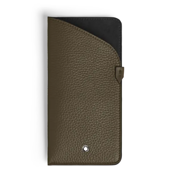Montblanc Eyewear Pouch In Grain Leather - Khaki