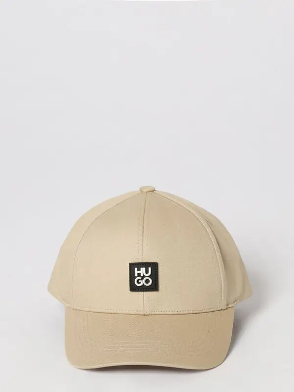 Hugo Cotton Baseball Cap With Applied Logo - Beige
