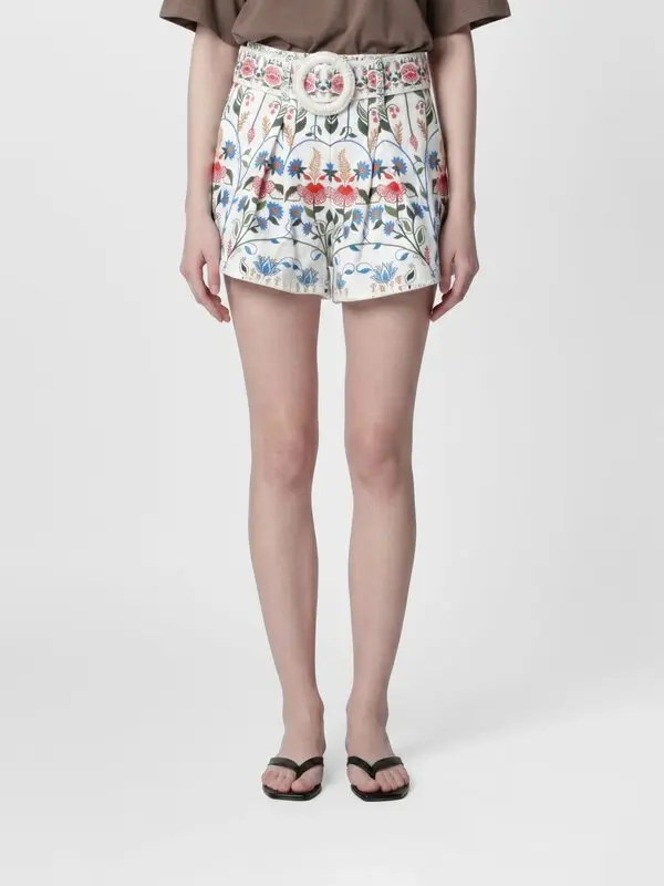 Farm Rio Printed Belted Shorts