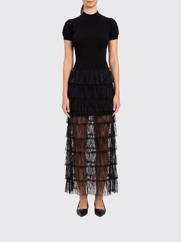 TWINSET Lace Tiered Midi Dress