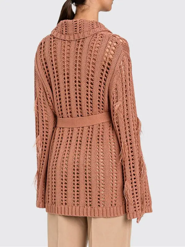 TWINSET Perforated Cotton Blend Cardigan