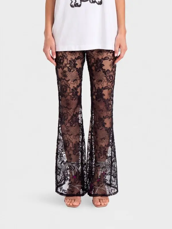TWINSET Flared Lace Trousers - Black