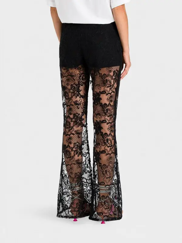 TWINSET Flared Lace Trousers - Black