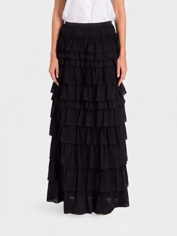 TWINSET Ruffled Maxi Skirt - Black