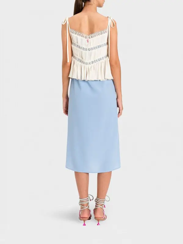 TWINSET Embellished Lace Trim Midi Dress