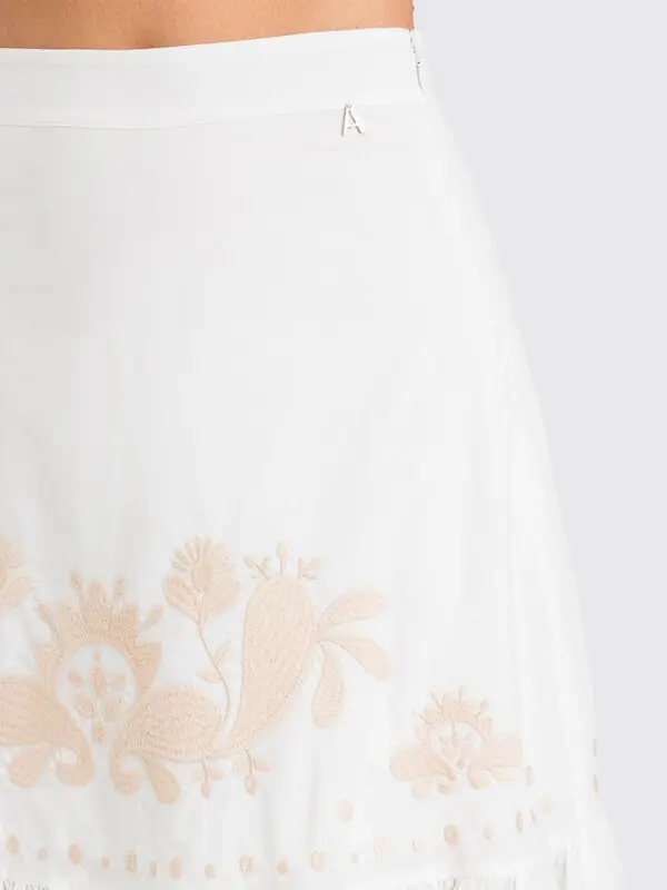 TWINSET Embroidered Tiered Midi Skirt