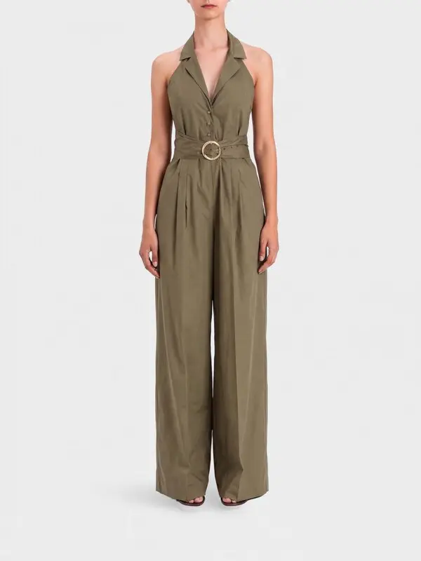 TWINSET Tailored Halter Neck Jumpsuit - Green