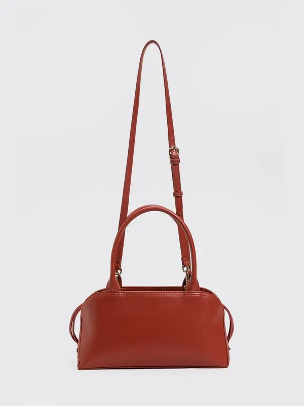 TWINSET Faux Leather Rounded Handbag With Drawstring Closure - Brown